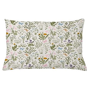Ambesonne Floral Throw Pillow Cushion Cover, Vintage Garden Plants Herbs Flowers Botanical Classic Design Art, Decorative Rectangle Accent Pillow Case, 26" X 16", Reseda Green Beige