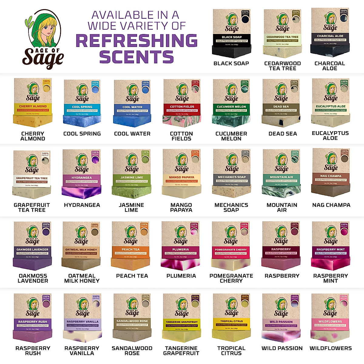 Natural Bar Soap for Men - Vegan Bath Soap Bars Gift Set - Handmade Cold Process Artisan Soap with Essential Oil, Aromatic All Moisturizing Wash Soaps, Fragrant Macho Scent by Age of Sage (4 Pack)