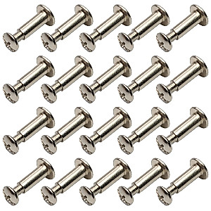 Bettomshin 20Pcs M3 Binding Screw, M3 x 10mm Nickel Plated Carbon Steel Cross Head Butt Screw Binding Post Screw Kit for Scrapbook Photo Albums Bookbinding DIY Leather Saddles Purses Belt