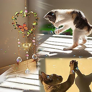 7Pieces Crystal Sun Catchers Window Hanging Prism Moon Crystal Dream Catcher Silver Rainbow Maker Garden Car Decoration Outdoor