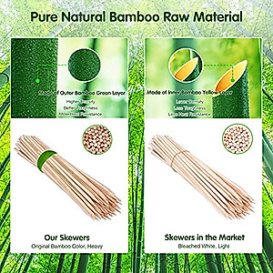 Minisland Premium 6 inch Bamboo Skewers for Appetizers Fruit Kabobs 3mm Thin Small Short Wooden Food Sticks 100 Counts, Many Sizes Choices 4.7"/5.5"/6"/7"/8"/10"/12" -MSL164