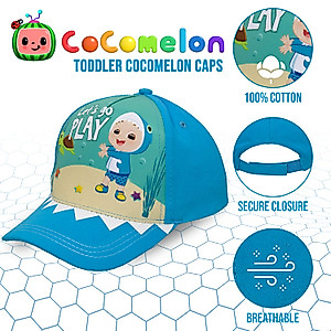 Cocomelon Toddler Hat, Cotton Baseball Hat with Cocomelon Designs, Adjustable & Lightweight Baseball Cap for Toddlers
