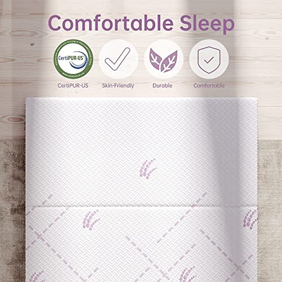 TeQsli Folding Mattress Full Size, 4-Inch Foldable Mattress, Tri-Fold Gel Memory Foam Mattress with Washable Cover, Portable Mattress for Traveling, Camping, Guest Bed