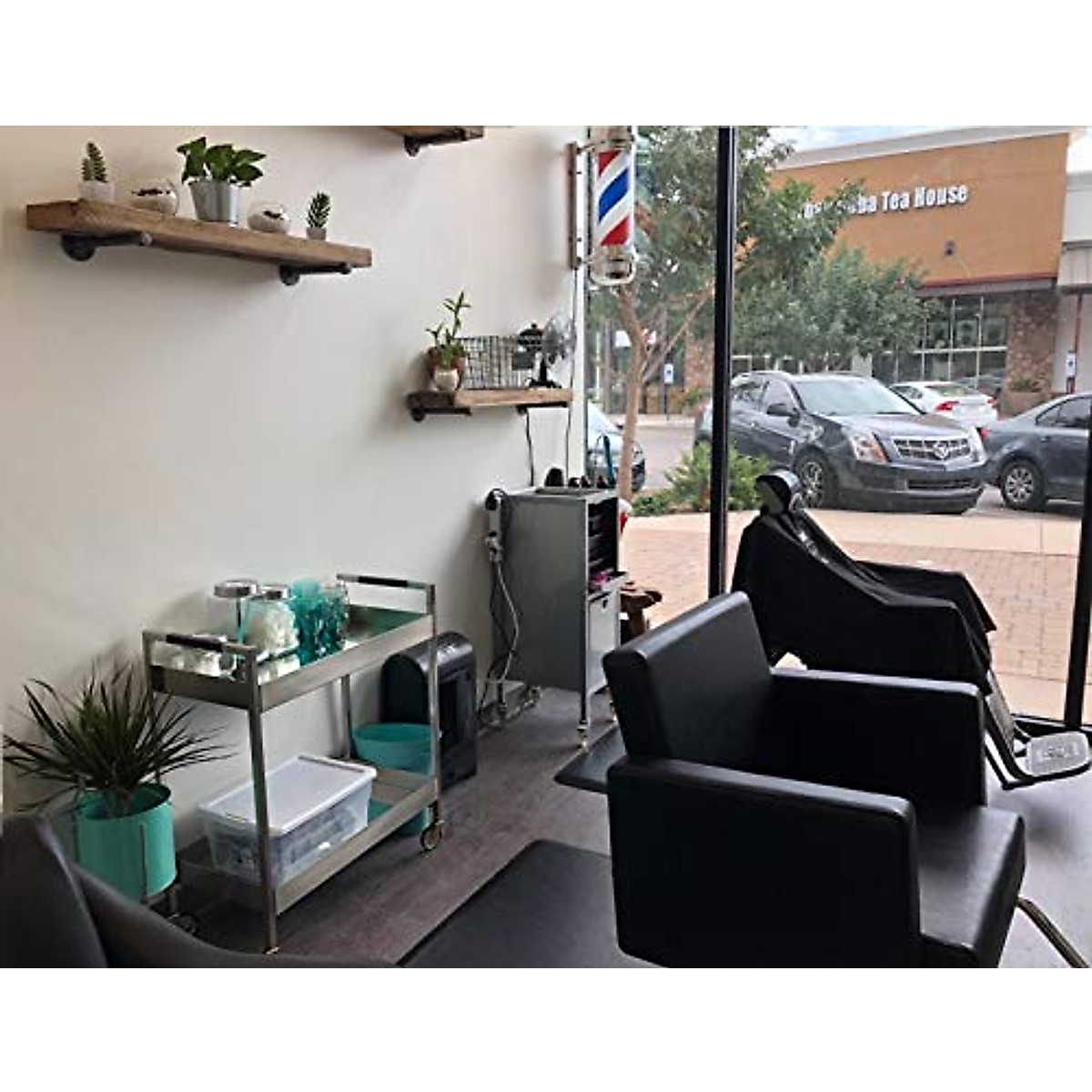 Industrial Black Iron Pipe Shelf Brackets –12 Inch Set of 6, Heavy Duty Rustic Floating Shelf Bracket, Clothing Rack, Coated Finish, Hardware Included