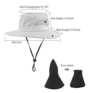 ZEXIAN Women's Sun Hat UV Protection Ponytail Hat for Beach Fishing＆Hiking(Pure Beige & Pure Black)