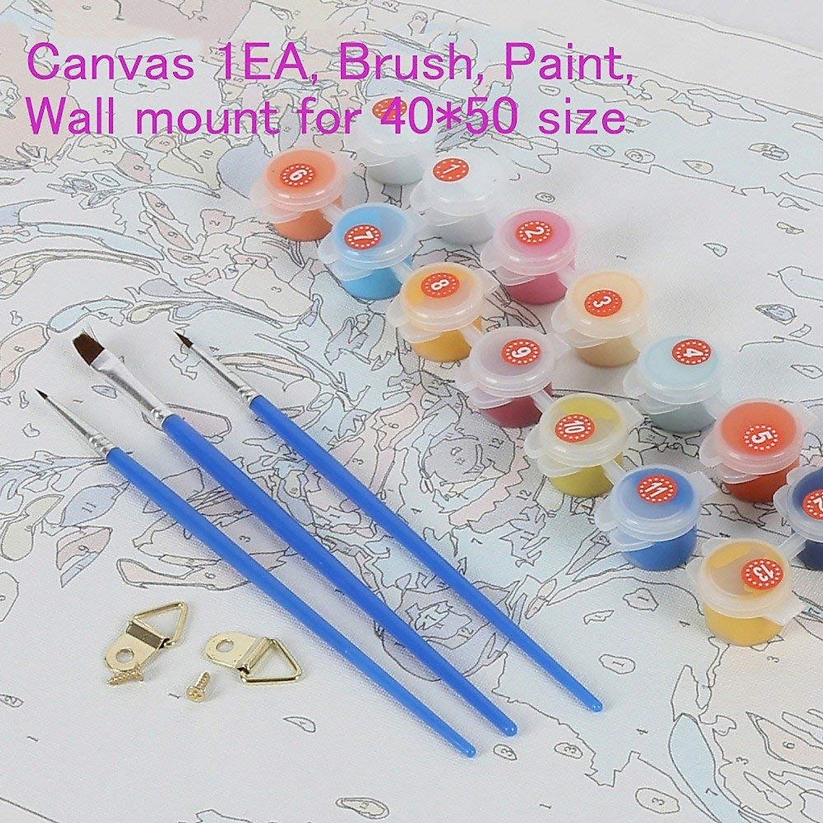 Crafts Paintworks Paint by Number Kit, Lotus and Dragonfly