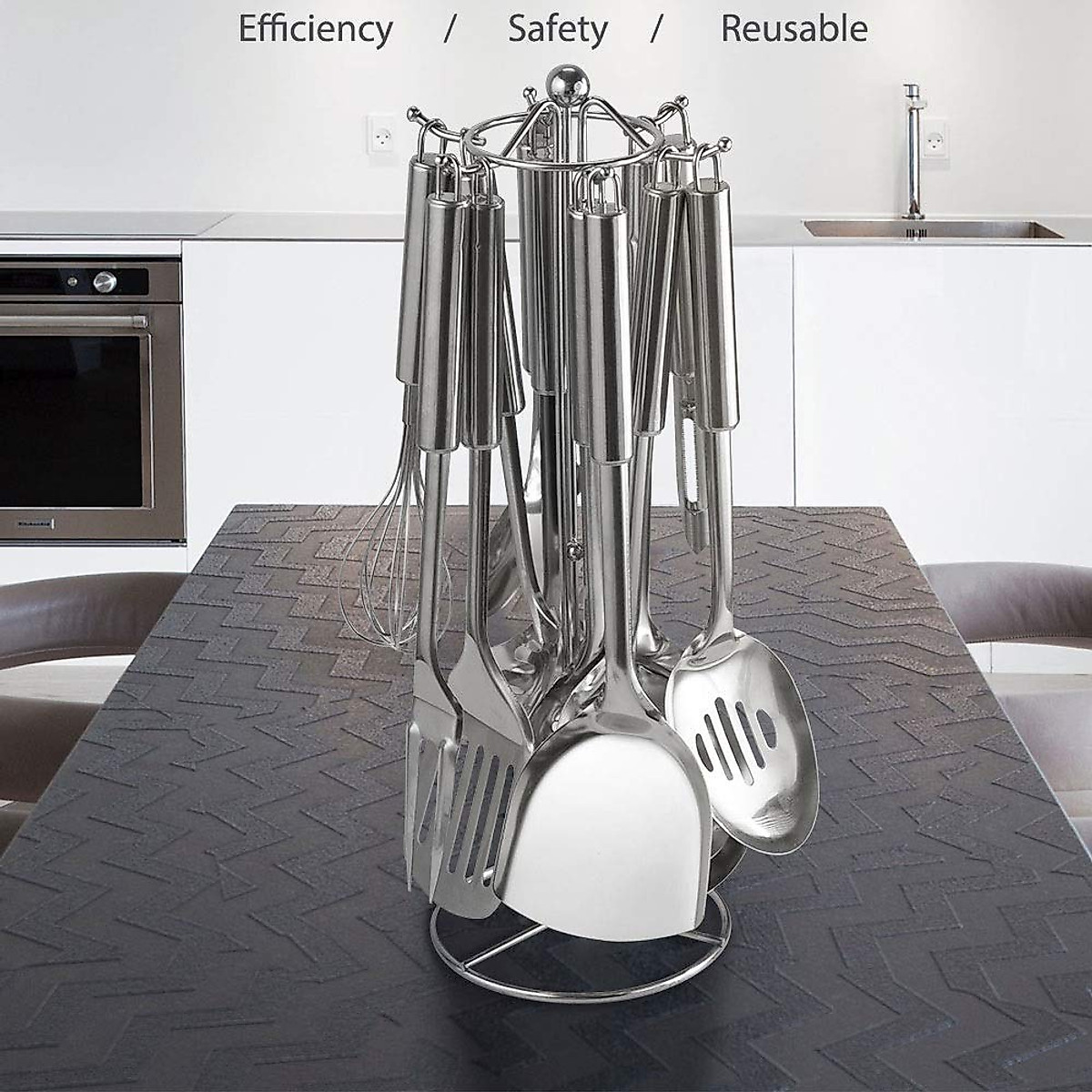 Classic 13 Pcs Stainless Steel Kitchen Utensils Spoon Skimmer Shovel Spatula Meat Fork Whisk Cooking Utensils Tableware