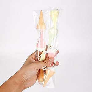 QINGZHE 100 Pcs Self Sealing Cellophane Bags 2x10 Inches Clear Pretzel Rod Bags, Resealable Bag for Packaging ICY Candy Popsicle,Gifts, Favors, Products