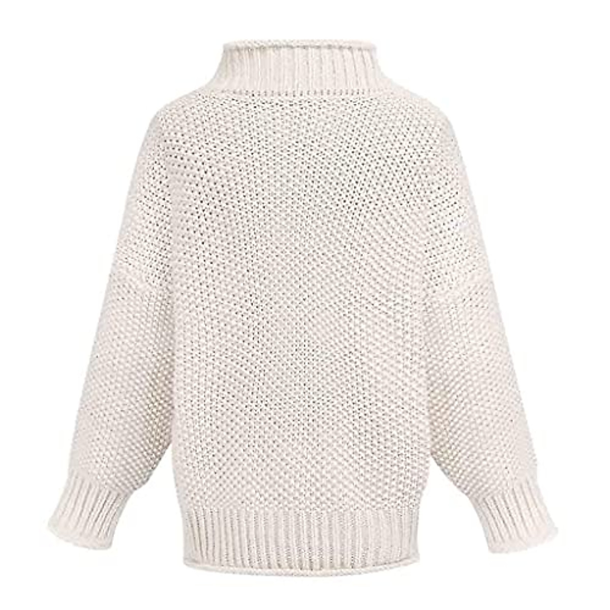 cooki Sweaters for Women, Womens Long Sleeve Turtleneck Oversized Knitted Sweaters Casual Outerwear Sweatshirt Tops Pullover Beige