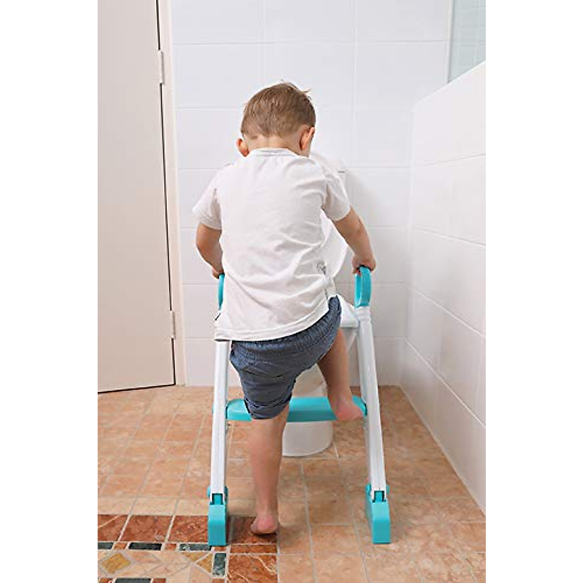 Dreambaby Step-Up Potty Training Toilet Topper - 2-Level Adjustable - Aqua-Model G6015, Aqua/White, 1 Count (Pack of 1)