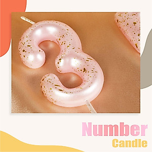 Hongplus Pink Gold Number 40 Candles, 40 Birthday Candle,Pink Happy Birthday Candles for Cake, Barbie Cake Topper Decorations for Girls Women Her 40th Birthday Party Decorations Supplies Favor Gift
