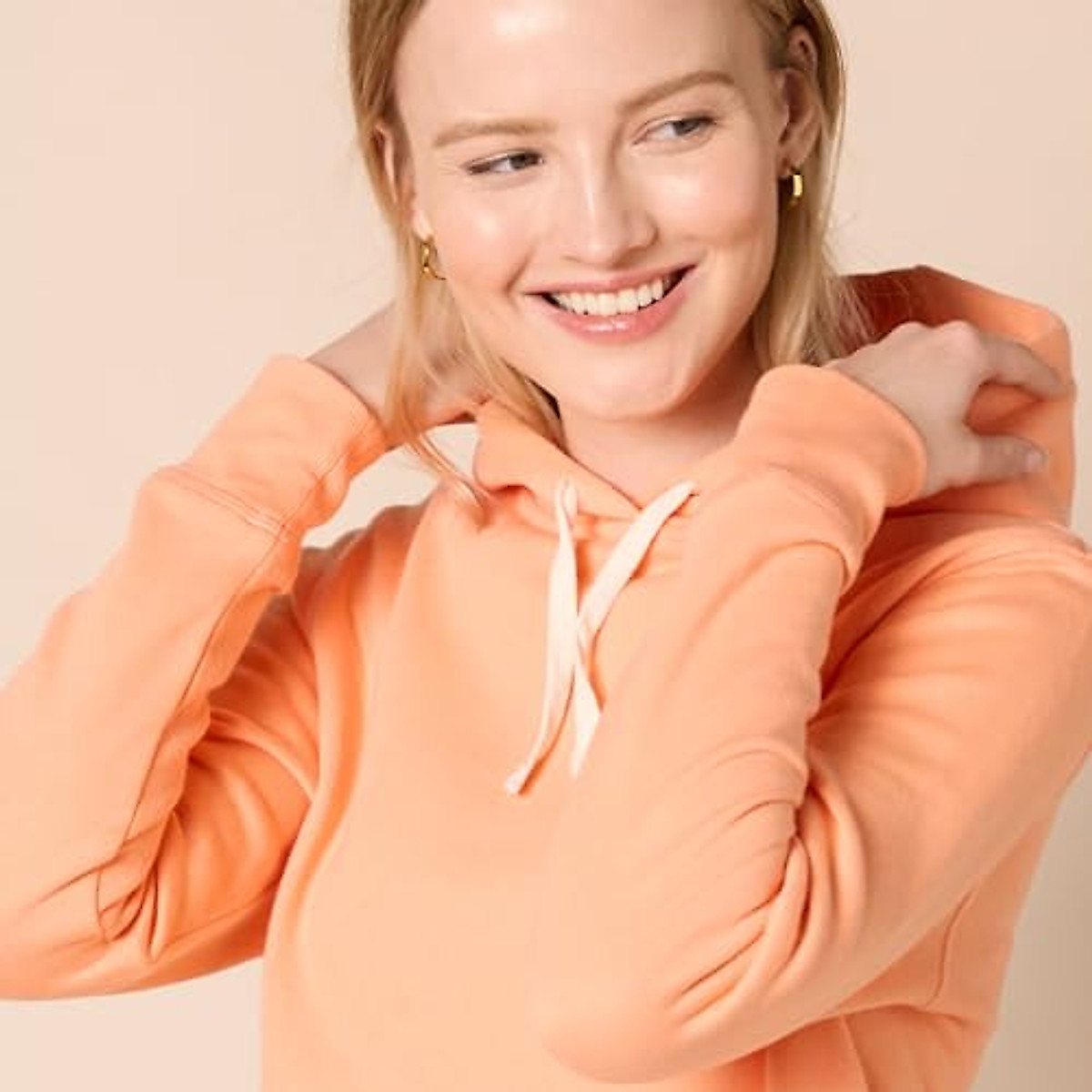 Amazon Essentials Women's Fleece Pullover Hoodie (Available in Plus Size), Melon Orange, XX-Large