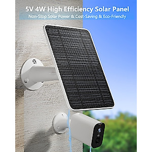 Solar Panel for Security Camera, 5V 4W Solar Panels Charger Compatible with Eufycam 2C/2C Pro/2/2 Pro/E20/E40/E, Micro USB & Type-C Port, IP65 Waterproof, 9.8ft Charging Cable & Wall Mount, 2 Pack