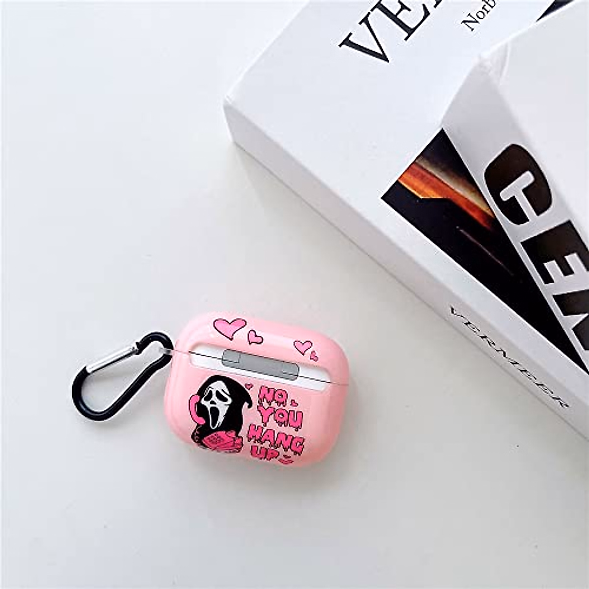New Cartoon Screaming Ghost face Airpod pro Case 2nd Generation Case Cover for Funny Airpod pro 2 Skins Cool Horror Design Protective Cover（2023） (Pink Doctor)