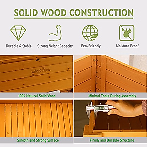 Raised Garden Bed Wood Planter Box Outdoor Wooden Elevated Planters Raised Beds with Legs for Vegetable Flower Herb, 39.37"x15.75"x33"H, Standing Gardening Box with Liner for Backyard, Patio, Deck