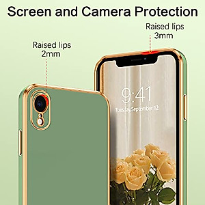 VENINGO iPhone XR Case, Phone Cases for iPhone XR,Slim Fit Soft TPU Rubber with Adjustable Wristband Kickstand Scratch Resistant Shockproof Protective Cover for Apple iPhone XR 6.1 Inch, Matcha Green