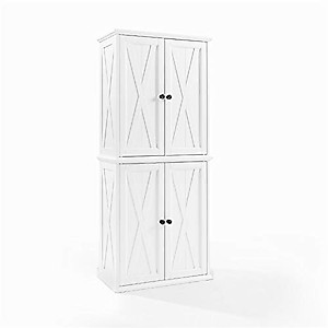 Crosley Furniture Clifton Tall Pantry, 2 Stackable Pantries, Distressed White