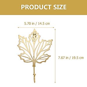 PRETYZOOM Hollow-Out Leaf Wall Hooks, Decorative Iron Hooks Wall Mounted Metal Coat Hooks for Coat Hats Towels, Single Prong Wall Mount Hangers for Closet, Bathroom