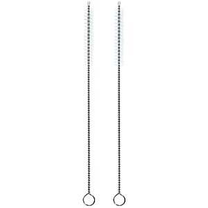 Straw Cleaner Brush, Extra Long Nylon Bristles and Stainless Steel Handle Cleaning Brushes for Washing Glass Silicone Metal Straws Tea Pot Spout Bottle (Only 2 pcs, 7.87inch X 5/16inch)