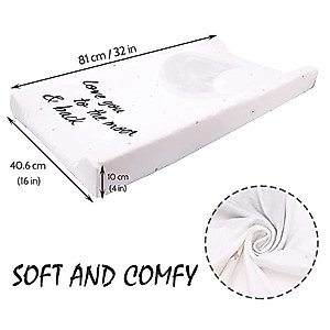Changing Pad Cover, Love You to The Moon and Back, Diaper Changing Pad Cover for Boys Girls, Jersey Knit Changing Table Mattress Sheet, Soft Breathable