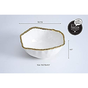 Pampa Bay Golden Salerno Porcelain Large Salad Bowl