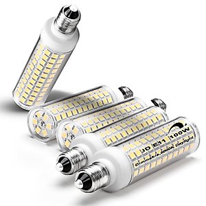 E11 Led Bulbs 120V 100W Halogen Candelabra Bulbs Equiva Dimmable,T3 T4 Mini Base JDE11 Bulb,6000K Daylight Cool White 10W 1000LM E11 for Chandeliers,Candelabra,Ceiling Fan ,Cabinet Lighting,5Pack