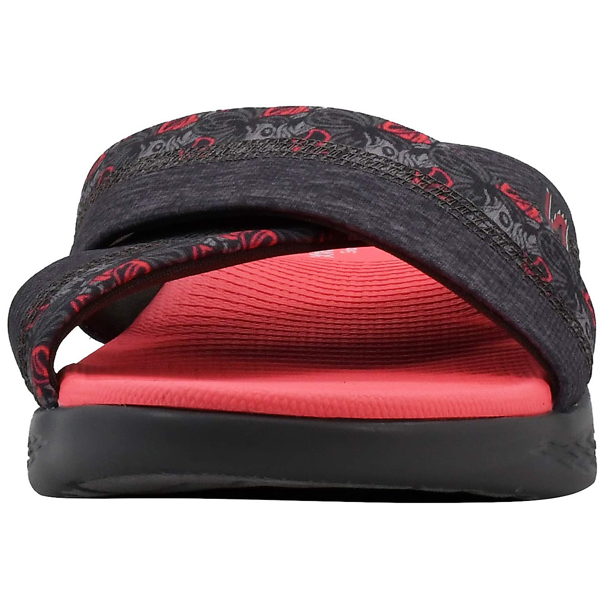 Skechers Women's On-The- Go 600-Monarch Charcoal/Hot Pink Slide Sandal 8 M US