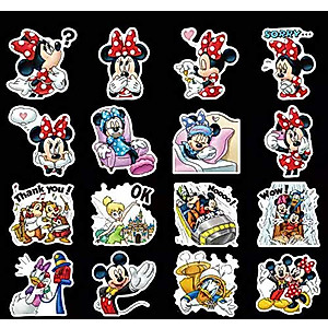 80pcs Vinyl Stickers Waterproof Disney Mickey Minnie Graffiti Decals for Water Bottles Cars Motorcycle Skateboard Portable Luggages Phone Ipad Laptops …