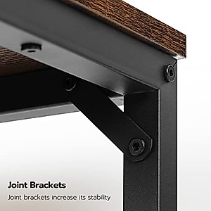 HOOBRO Dining Benches, Pair of 2 Kitchen Benches, Industrial Table Benches, Wooden Indoor Benches, Durable and Stable, for Dining Room, Kitchen, Living Room, Bedroom, Rustic Brown BF02CD01