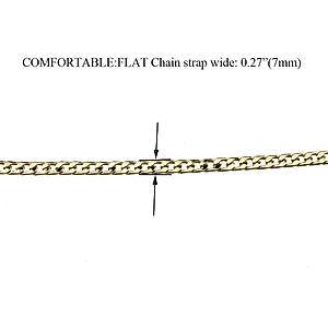 HAHIYO Mini Pochette Purse Chain Strap Thin Wide 7mm for LV Length 51.2 inches Thick 2.6mm Shiny Gold for Shoulder Cross Body Sling Handbag Wallet Clutch Comfortable Flat Metal Strap 1 Pack