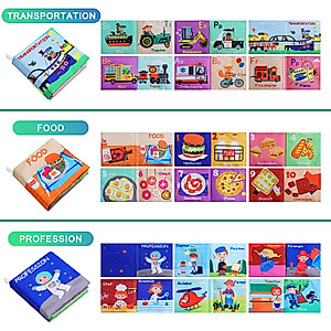 Baby Soft Books Newborn Nontoxic Crinkle Soft Books for Infants Boys & Girls Cloth Books with Rustling Sound Early Educational Toys Gift (Pack of 6)