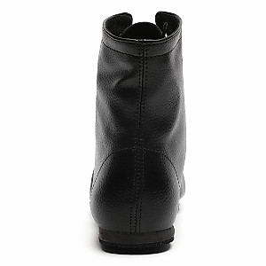 Black Split Sole Jazz Boots Leather Dancing Shoes for Girls Boys (Toddler/Little Kid/Big Kid) (3.5 Big Kid）