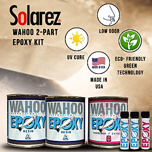 Solarez WAHOO 2-Part Epoxy Kit (Resin + Hardener) (3 Oz) Clear Aliphatic Epoxy Resin ~ Low Viscosity, Quick Lamination Wet-Out, Low Bubble Retention, A1 Filler Acceptance ~Made in The USA!