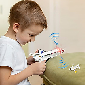 ArtCreativity Space Shuttle Toy Set with 2 Astronaut Figurines, Cool Space Toys for Kids-Diecast Metal Shuttle with Lights, Sounds and Pullback Motion, Best Space-Themed Gifts for Boys & Girls