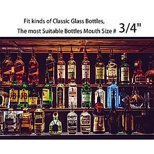 Pafusen 12 Pack Stainless Steel Speed Pourers Spouts with Tapered, Liquor Pourers with Rubber Cap, Hygienic, Dishwasher Safe, Fits most Classic Bottle's Lip up to 3/4" (12)