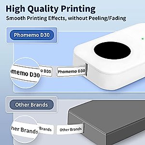 Phomemo D30 Label Printer, Bluetooth Wireless Mini Pocket Smartphone Label Maker Machine with Tape, Direct Thermal Printer Rechargeable Labeler Compatible with iPhone/Android, for Home Office Labeler