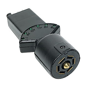 Oyviny 7 Way Blade & 4 Pin Trailer Light Circuit Tester with LED Indicators 6 Function Light Tester for RV Truck Trailer Socket Tester