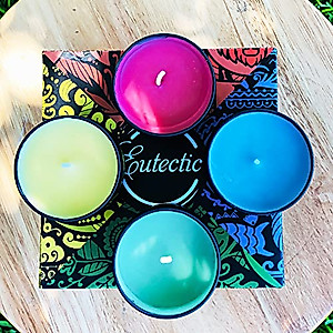 Eutectic Scented Colorful Tin Aromatherapy Candle Gift Set | Zodiac Sign Collection Candles Bulk | 3.5 Oz Natural Soy Wax with Jasmine, Sea Breeze, Ocean, and Forrest Fragrance Small Candles