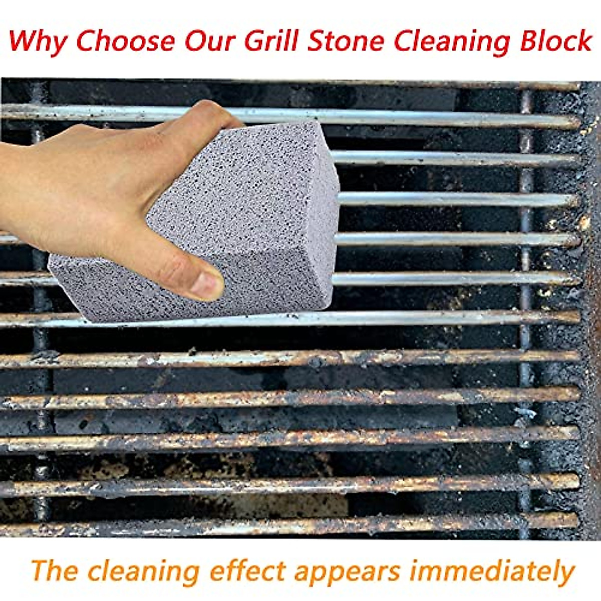 Encoli Grill Cleaning Brick Block, Pumice Stone for Removing BBQ Grills ...