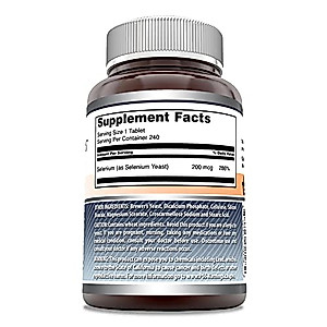 Amazing Formulas Selenium 200 mcg 240 Tablets Supplement | Non-GMO | Gluten Free | Made in USA