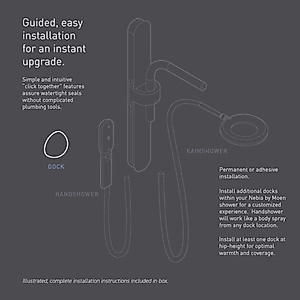 Moen N207Z0BL Spa Shower Magnetic Dock, Matte Black