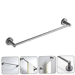 YARNOW 1pc Single-Rod Towel Rack Wall Mounted Towel Holder Hanging Storage Shelves Metal Storage Rack Stainless Steel Towel Rack Metal Towel Rod Grey Copper Metal Stainless Steel