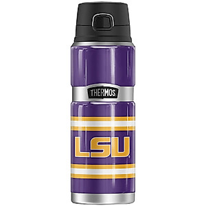 LSU Classic Logo THERMOS STAINLESS KING Stainless Steel Drink Bottle, Vacuum insulated & Double Wall, 24oz