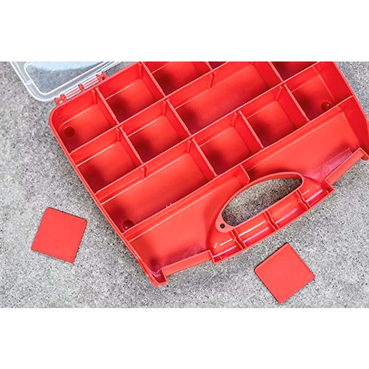 SE Red Organizer/Storage Container with Lid and 17 Compartments - 87118DB