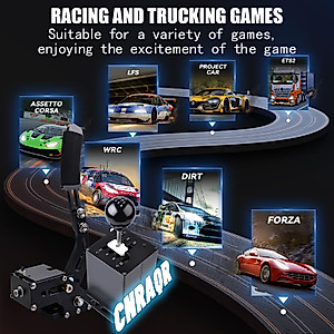 CNRAQR PS4 PS5 PC Racing Game USB Handbrake &Simulator Shifter 6+R H Gear Shifter Kit - Compatible with LOGITECH G29 Racing Game Wheels