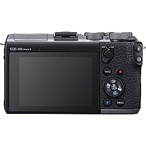 Canon EOS M6 Mark II Mirrorless Digital Camera (Silver) EVF-DC2 Viewfinder Bundle w/Canon EF-M 15-45mm is STM & EF 75-300mm f/4-5.6 III Lenses + Auto (EF/EF-S to EF-M) Mount Adapter + Accessories