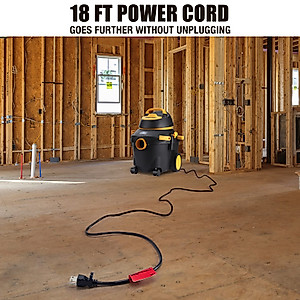 Shop-Vac 4 Gallon 5.5 Peak HP Wet/Dry Utility Vacuum with SVX2 Motor Technology, 3 in 1 Function Portable Shop Vacuum with Cart, Attachments, 5914000