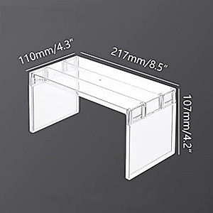 1 Pack Detachable Plastic Refrigerator Organizer Shelf Multi-Purpose Storage Rack for Fridge Cabinet Cupboard Desktop, Clear