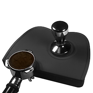 Handook Tamper Mat, Espresso Tamper Mat, 8.3 X 5.9 Inch Coffee Mat, Coffee Tamper Mat for Espresso Machine, Espresso Accessory, Barista Tools, Coffee Tamper Station, Espresso Pad for Counter (Black)