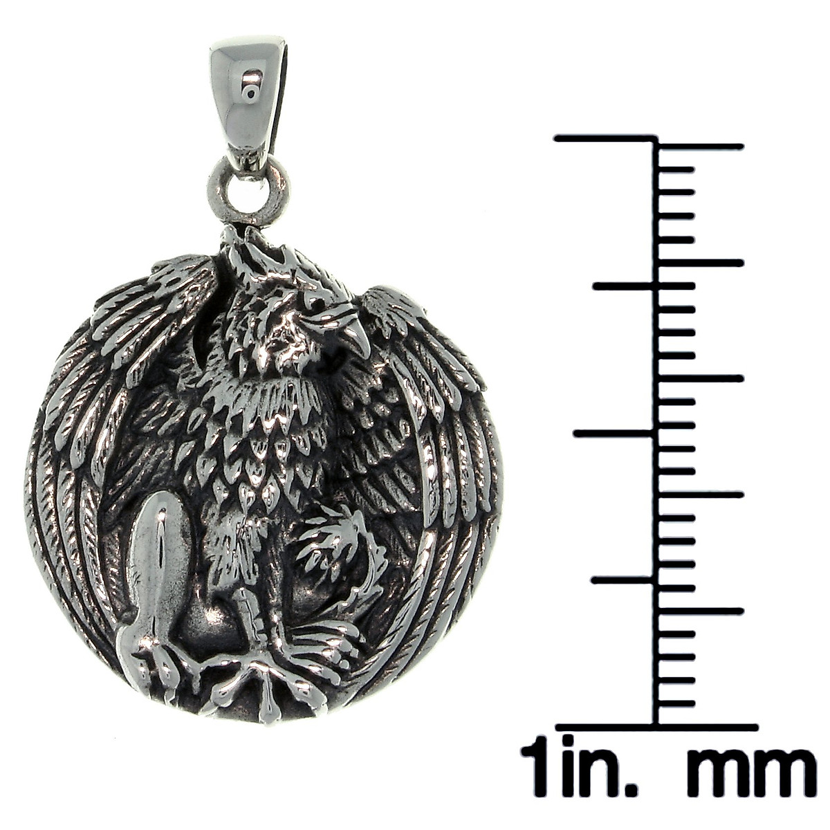 Jewelry Trends Sterling Silver Gryphon Griffin Gargoyle Pendant by Artist Jody Bergsma
